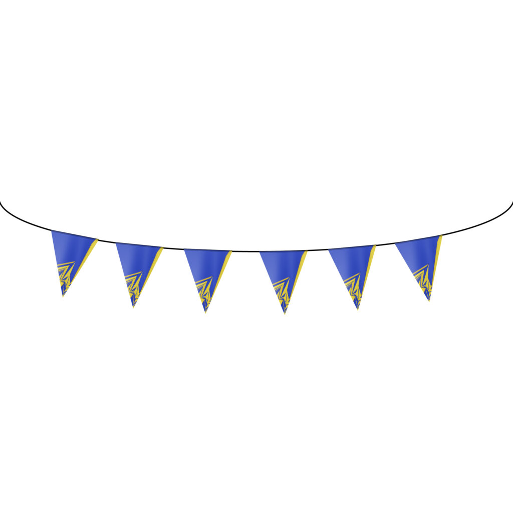 Triangular Pennants. Single sided, PVC - National Flag