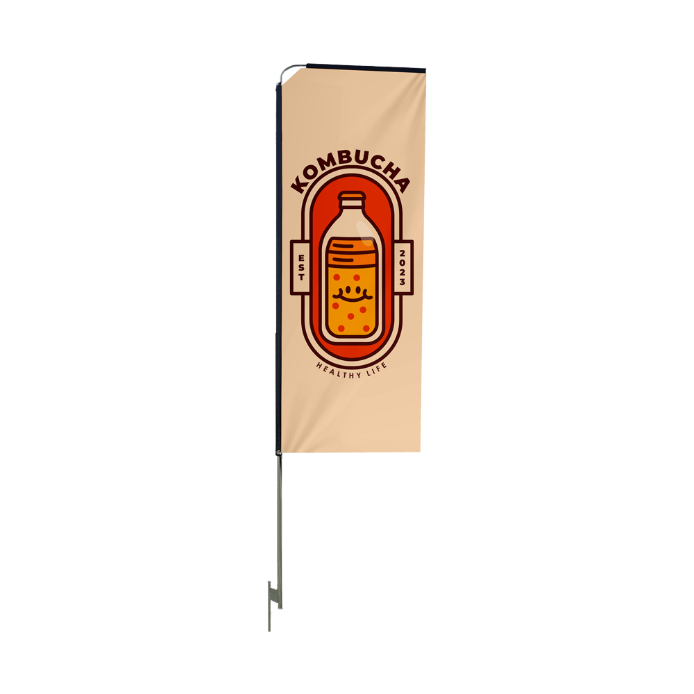 ProMAX Telescopic Banner 2m Double sided, Complete - National Flag
