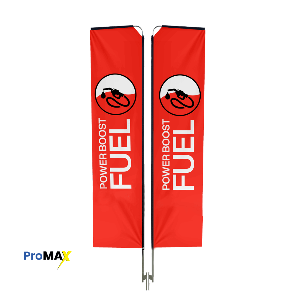 ProMAX Telescopic Banner 4m Double sided, Complete - National Flag