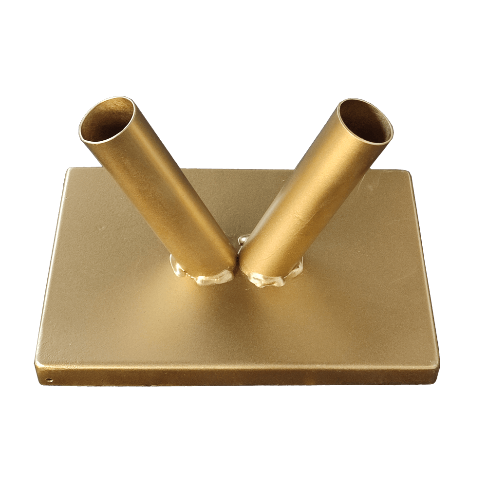 2 Pole Base Only for Indoor Poles(Gold) - National Flag