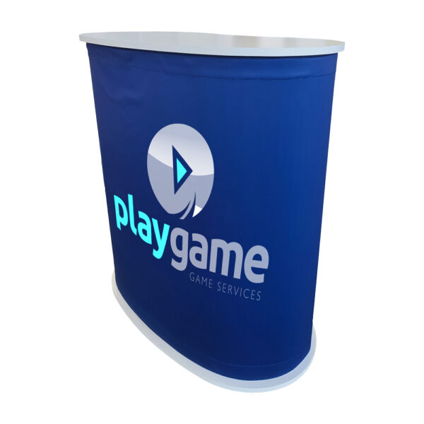 Kidney Shaped Promo Counter with fabric print & Carry Bag - National Flag