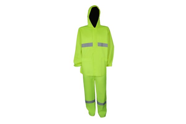 Hi-Viz PVC Rubberised Rain Suit With Reflective Tape - National Flag
