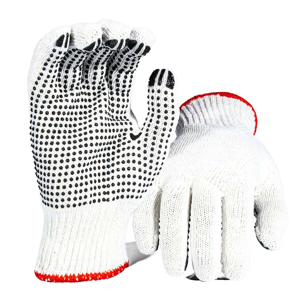 Polka Dot Glove Single Side Seamless - Pack Of 12 Pairs - National Flag