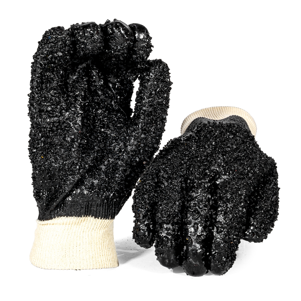 PVC Black Chip Glove Knit Wrist - Pack Of 12 Pairs - National Flag