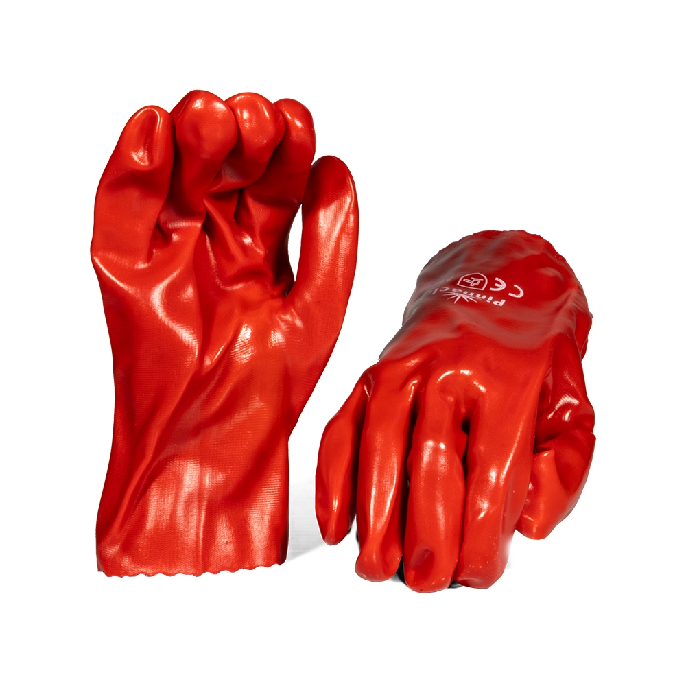 PVC Red Open Cuff Glove 27cm - Pack Of 12 Pairs - National Flag