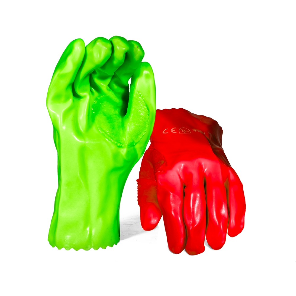 Stop & Go PVC Open Cuff Glove 27cm - Pack Of 12 Pairs - National Flag